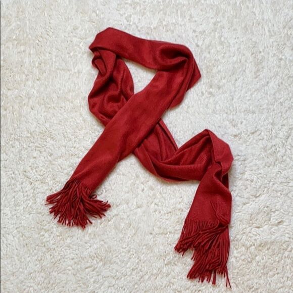 Merona | Accessories | Redmeronascarfwithfringe | Poshmark